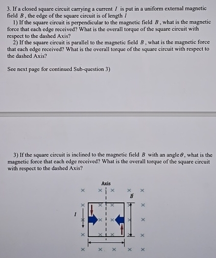 Solved If a closed square circuit carrying a current I is | Chegg.com
