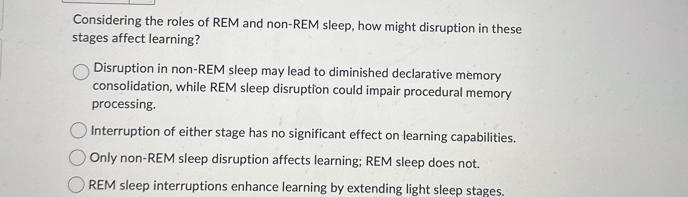 Solved Considering the roles of REM and non-REM sleep, how | Chegg.com