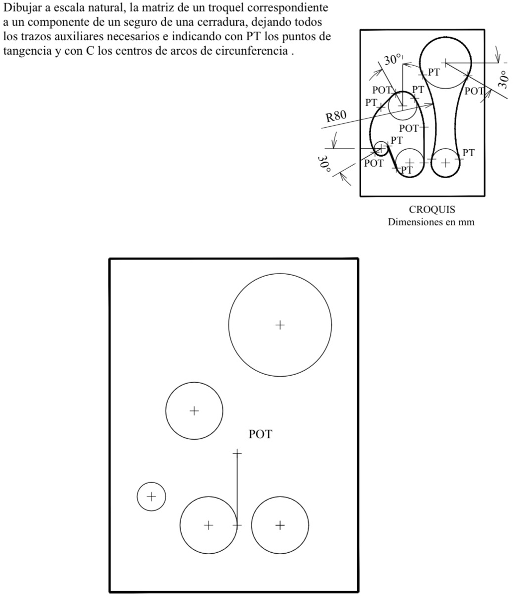 Dibujar a escala natural, la matriz de un troquel | Chegg.com