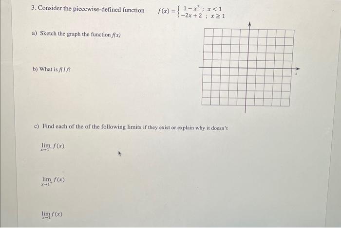 Solved 3. Consider the piecewise-defined function | Chegg.com