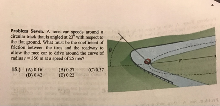 Solved Problem Seven. A race car speeds around a circular | Chegg.com