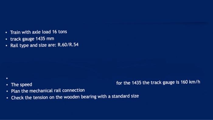 Solved - Train with axle load 16 tons - track gauge 1435 mm | Chegg.com