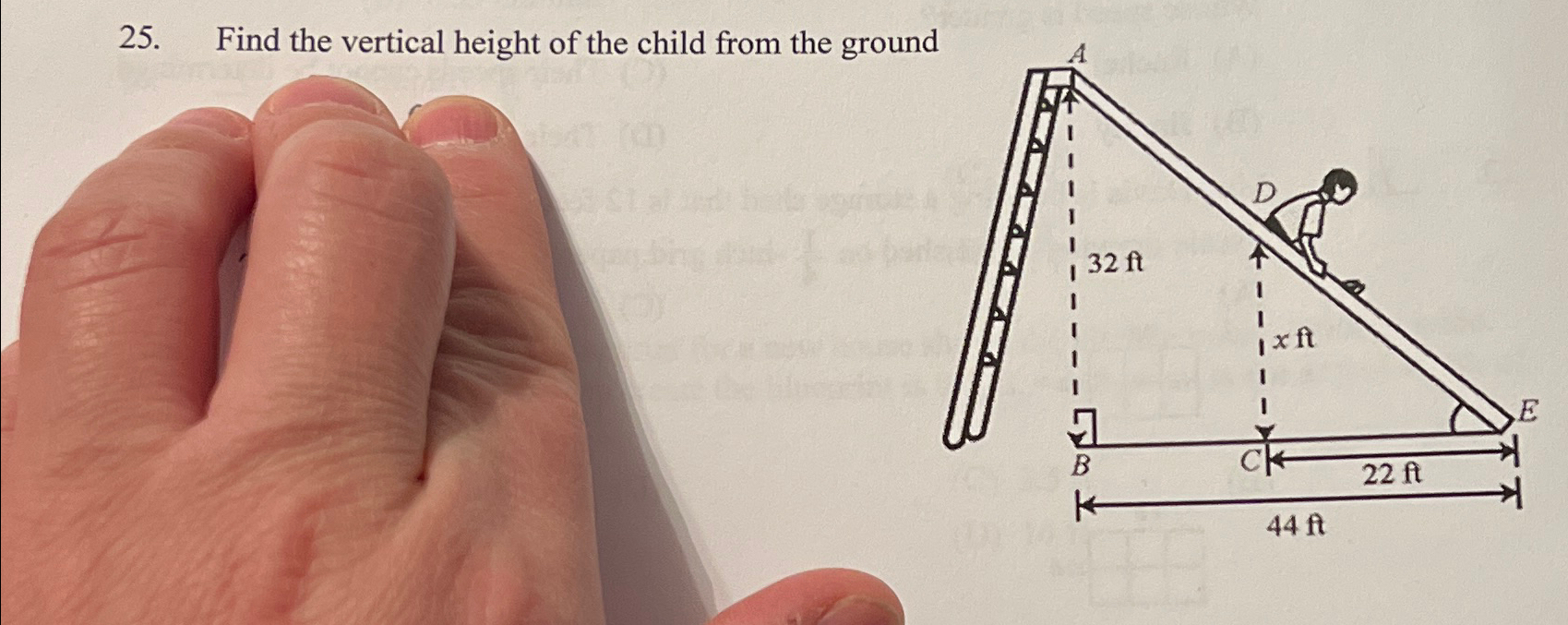 Solved Find the vertical height of the child from the ground | Chegg.com