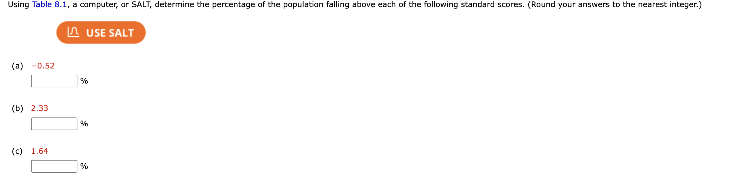 Solved Using Table 8.1, ﻿a computer, or SALT, determine the | Chegg.com