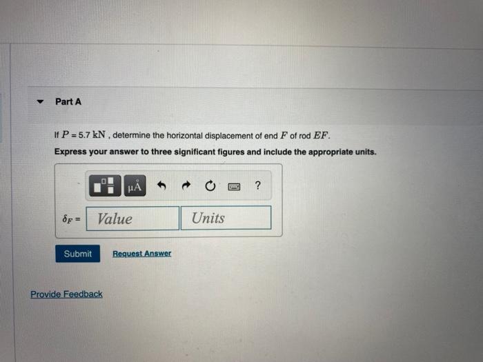 Solved If P=5.7kN, determine the horizontal displacement of | Chegg.com