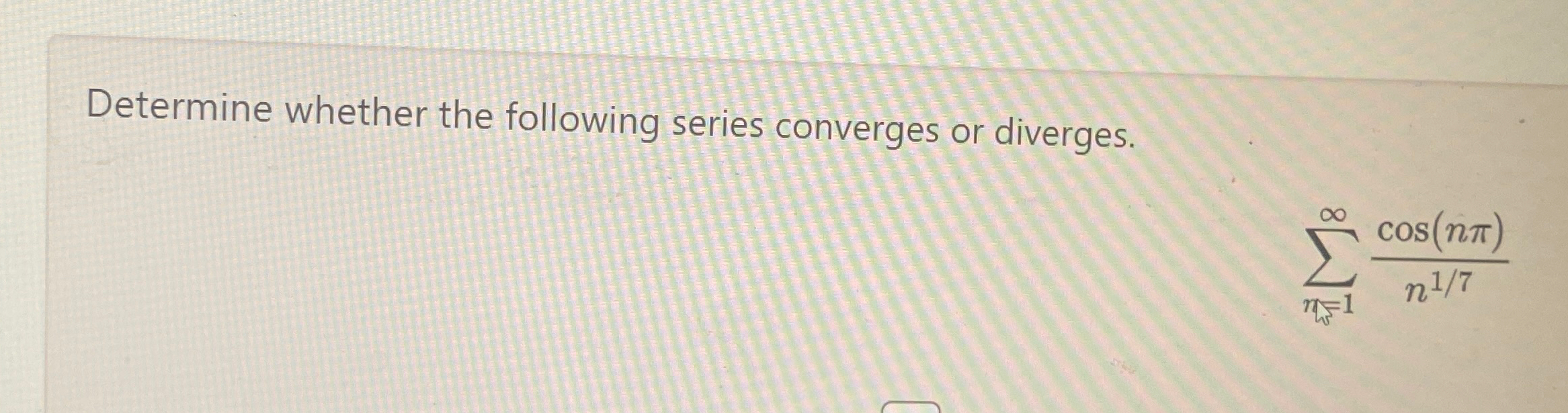 Solved Determine whether the following series converges or | Chegg.com