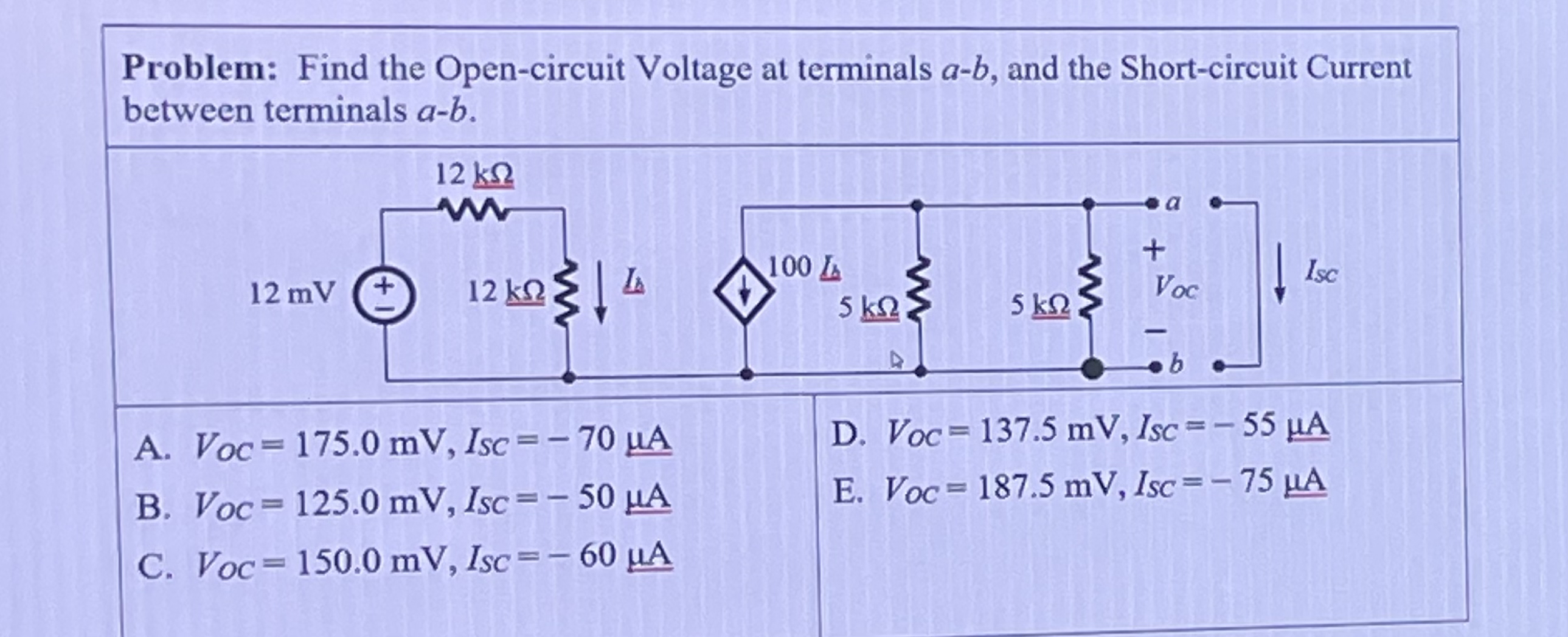 Solved Problem: Find the Open-circuit Voltage at terminals | Chegg.com