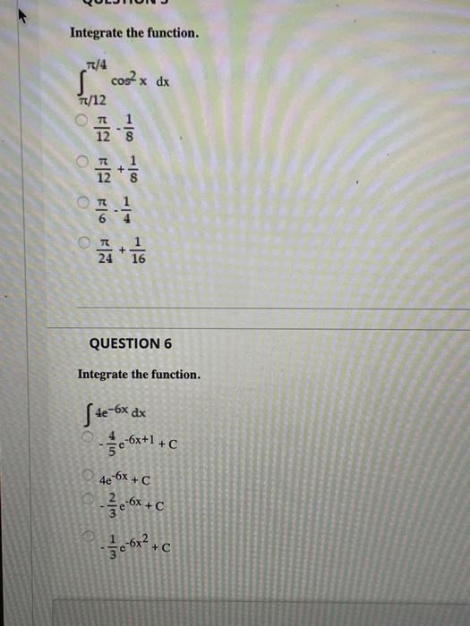 Solved Integrate the function. | Chegg.com