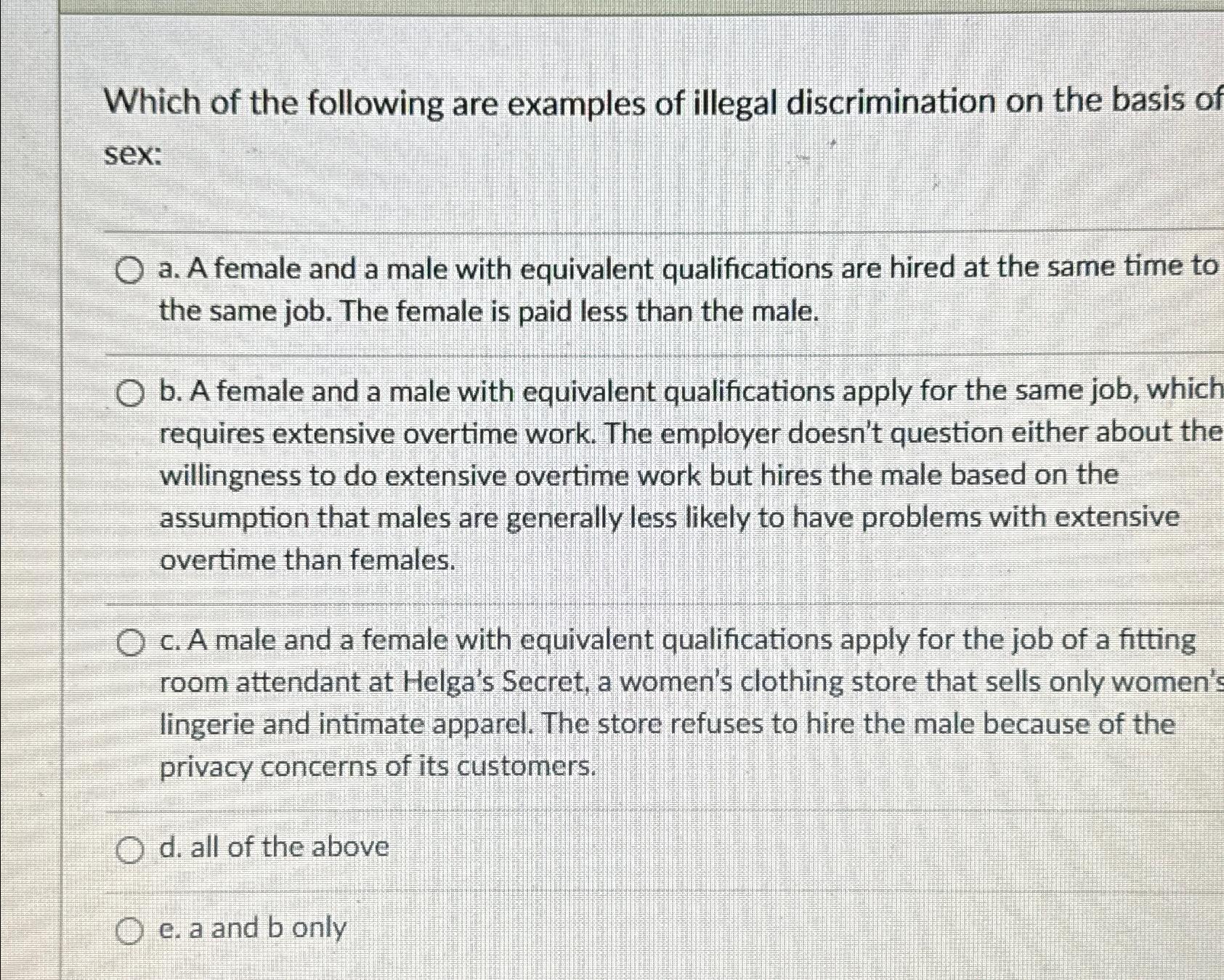 Solved Which of the following are examples of illegal | Chegg.com