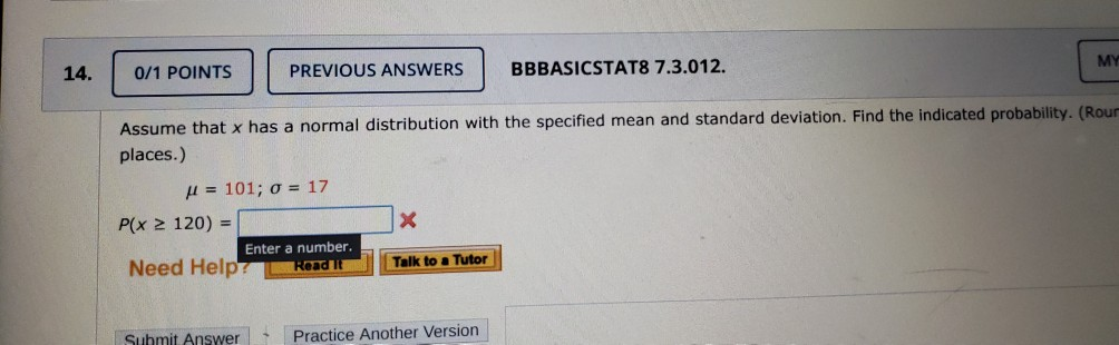 Solved 14. PREVIOUS ANSWERS 0/1 POINTS MY BBBASICSTAT8 | Chegg.com