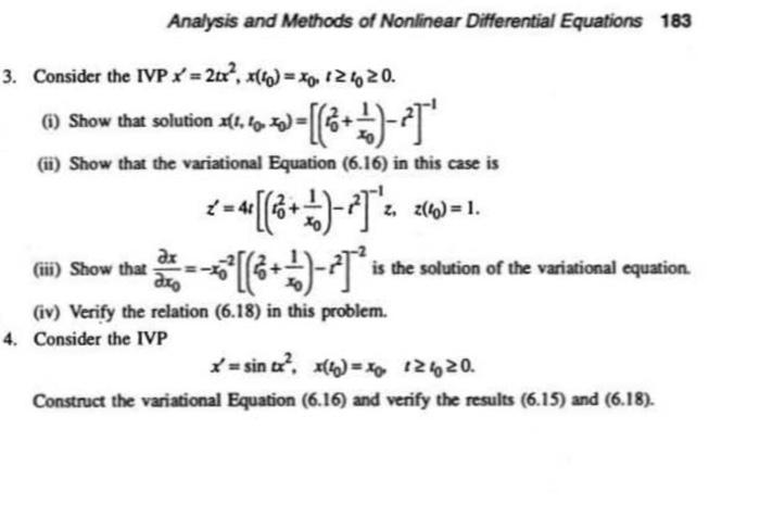 Solved Analysis and Methods of Nonlinear Differential | Chegg.com