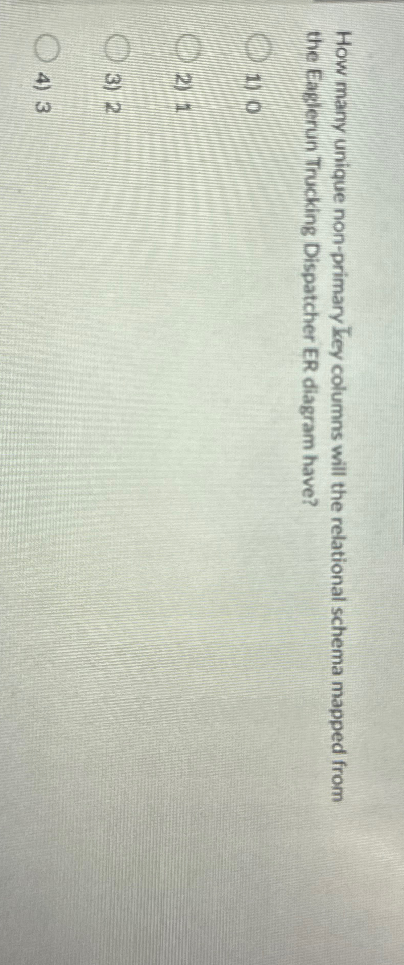 Solved How many unique non-primary Iey columns will the | Chegg.com