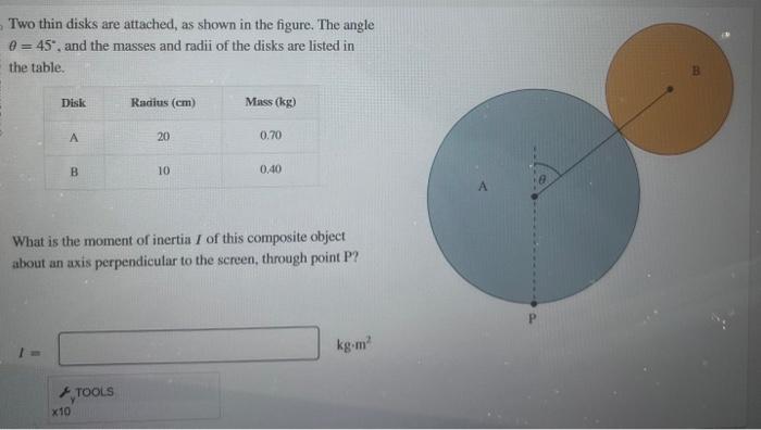 Solved Two thin disks are attached, as shown in the figure. | Chegg.com