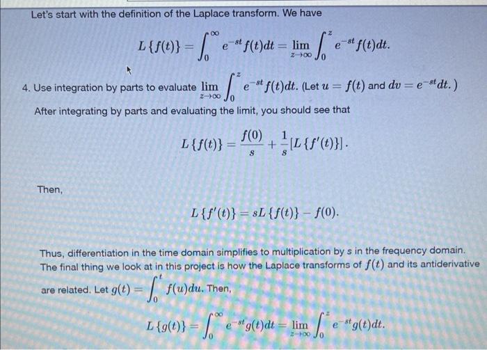 Solved Laplace Transforms In the last few chapters, we have | Chegg.com
