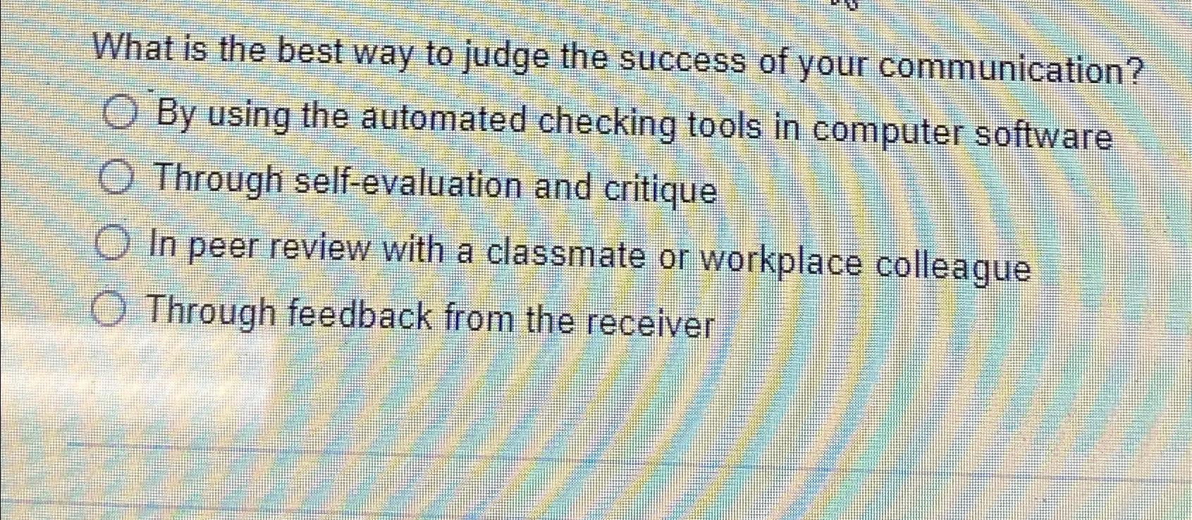 Solved What is the best way to judge the success of your | Chegg.com