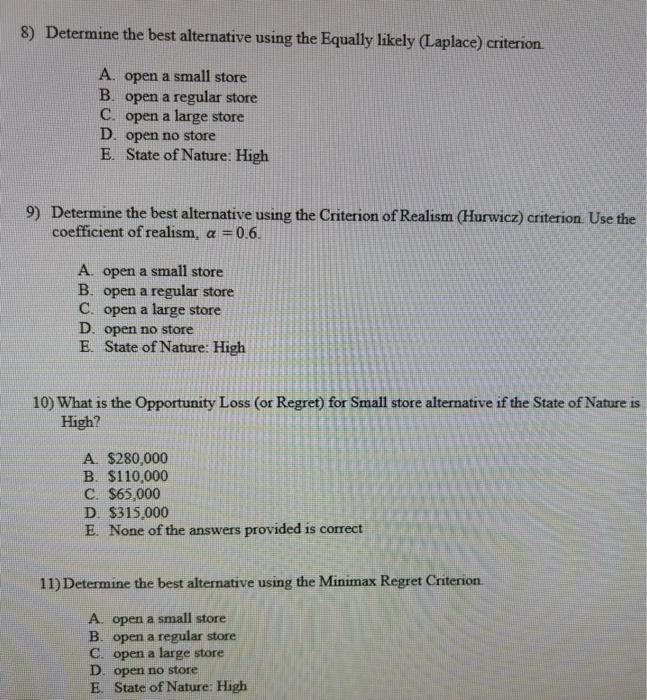 Solved Block 2: Decision Analysis 1 Instruction: Use the | Chegg.com