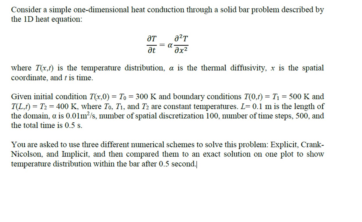 Solved Consider a simple one-dimensional heat conduction | Chegg.com