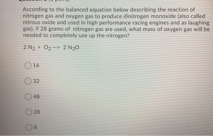 Solved According to the balanced equation below describing | Chegg.com
