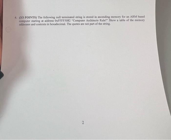 Solved 4. (3/3 POINTS) The following null terminated string | Chegg.com