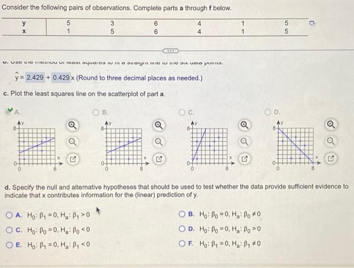 Solved Consider the following pairs of observations. | Chegg.com