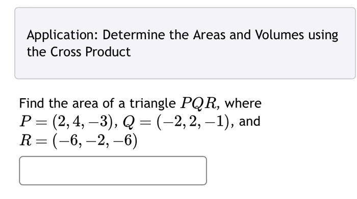 Solved Application: Determine the Areas and Volumes using | Chegg.com