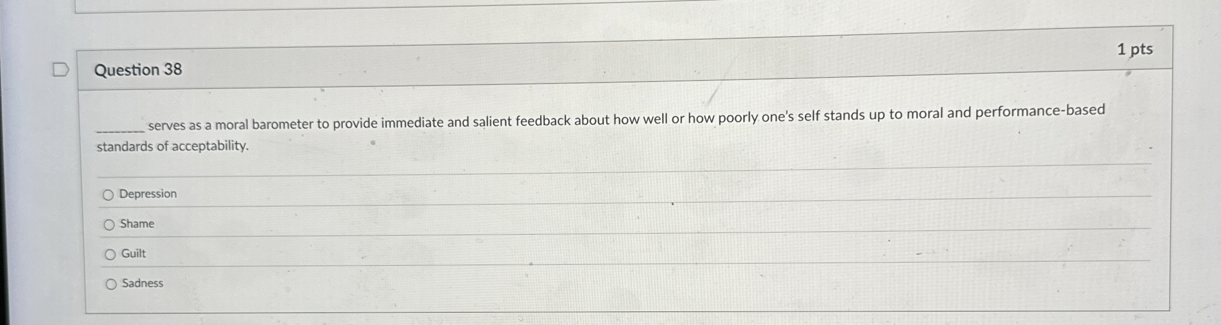 Solved Question 381 ﻿ptsq, ﻿serves as a moral barometer to | Chegg.com