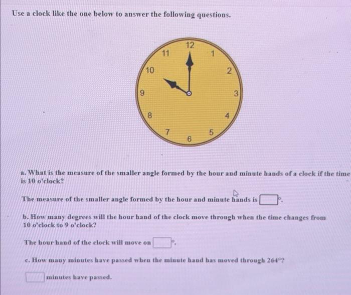 Solved Use a clock like the one below to answer the | Chegg.com