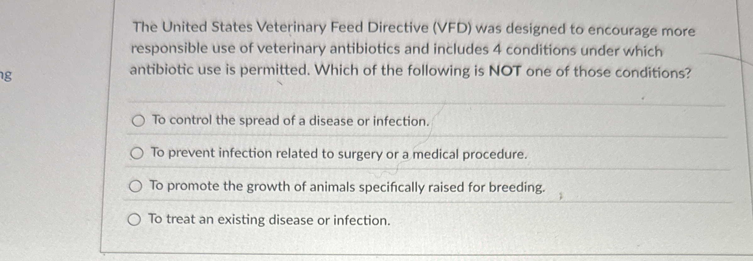 Solved The United States Veterinary Feed Directive (VFD) | Chegg.com