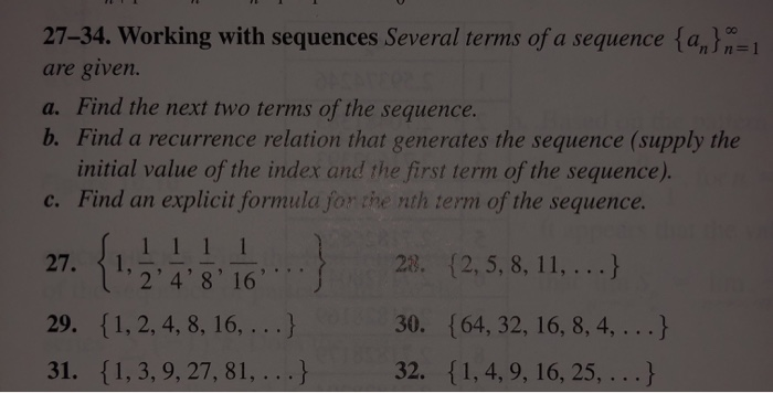 Solved 27–34. Working with sequences Several terms of a | Chegg.com