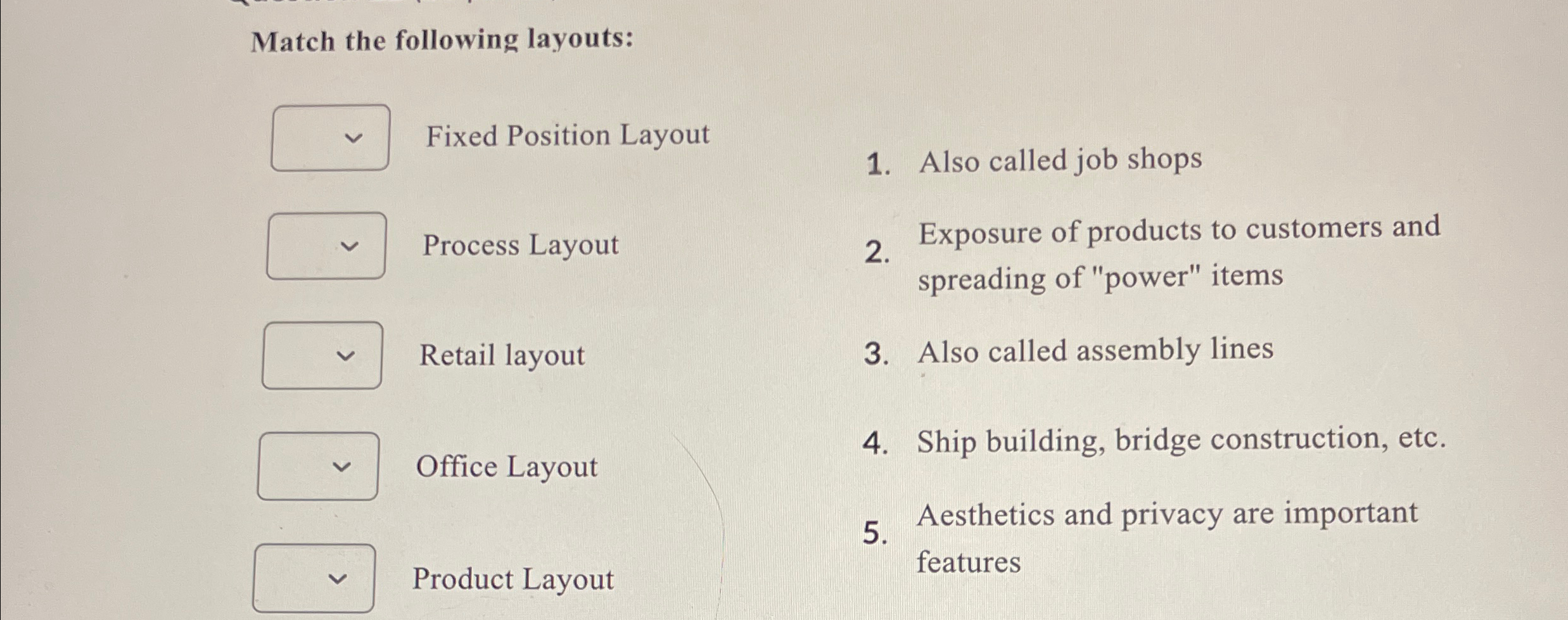 Solved Match the following layouts: ﻿Fixed Position Layout | Chegg.com