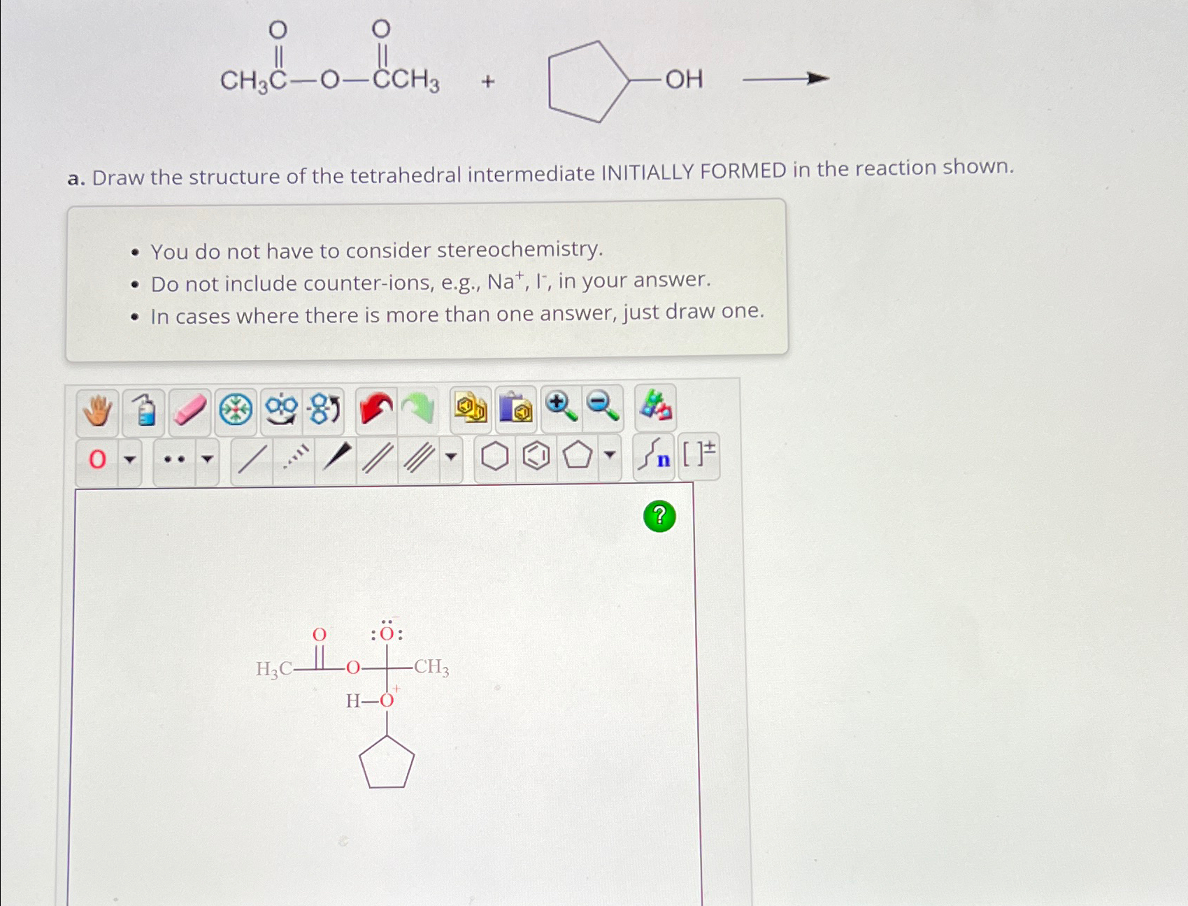 Solved a. ﻿Draw the structure of the tetrahedral | Chegg.com