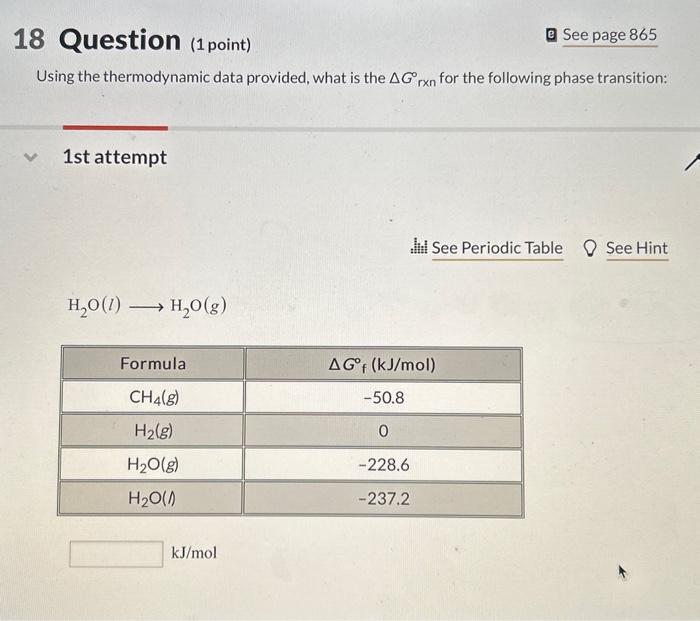 Solved Using the thermodynamic data provided, what is the | Chegg.com