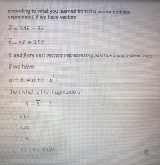 Solved according to what you learned from the vector | Chegg.com