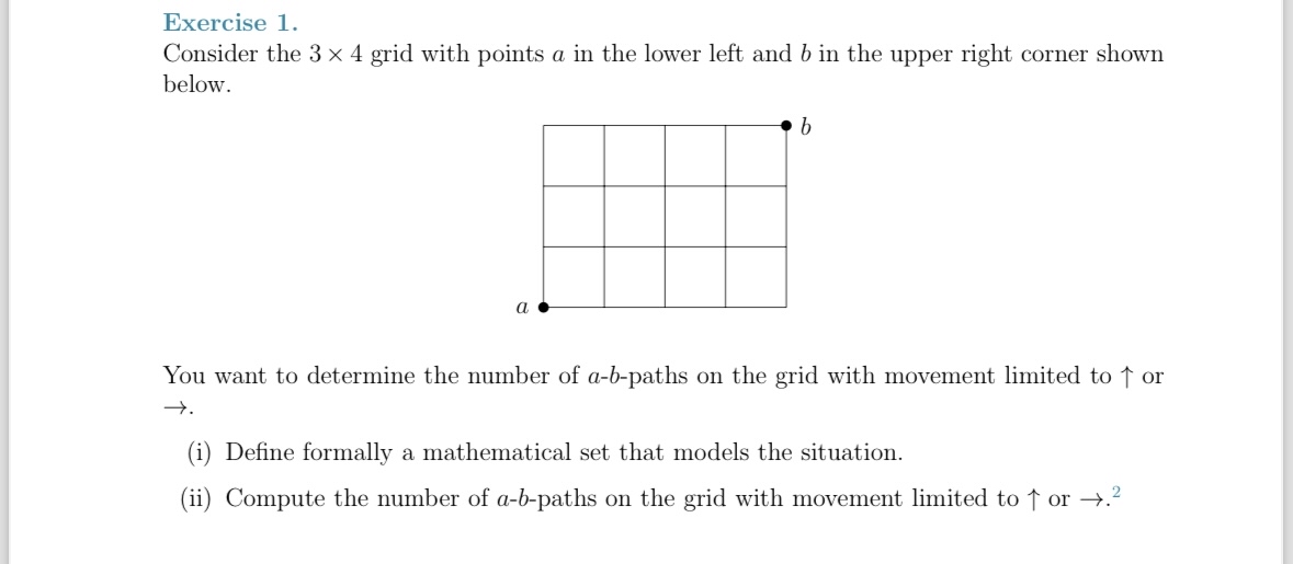 Solved Exercise 1.Consider the 3×4 ﻿grid with points a ﻿in | Chegg.com
