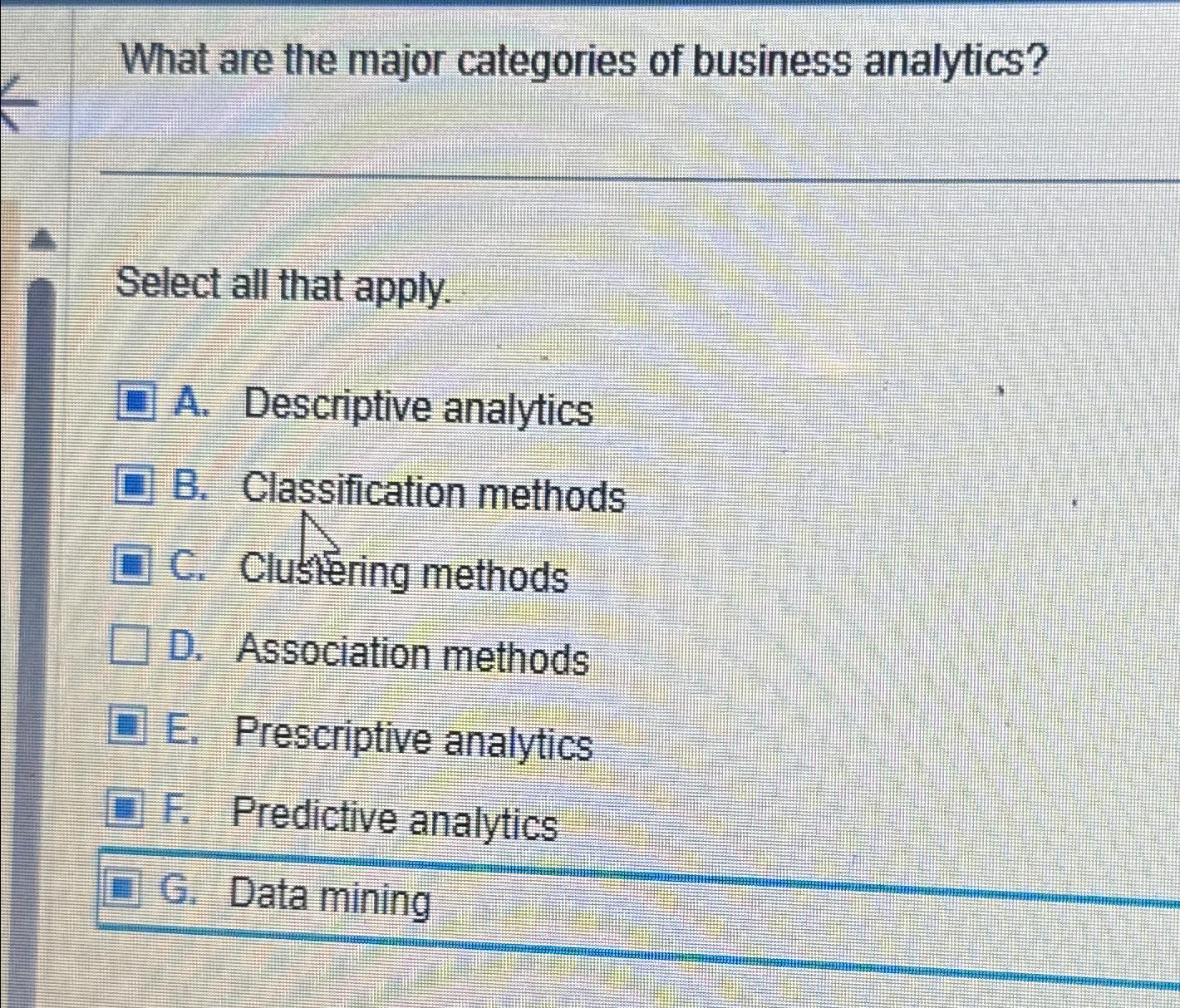 Solved What are the major categories of business | Chegg.com
