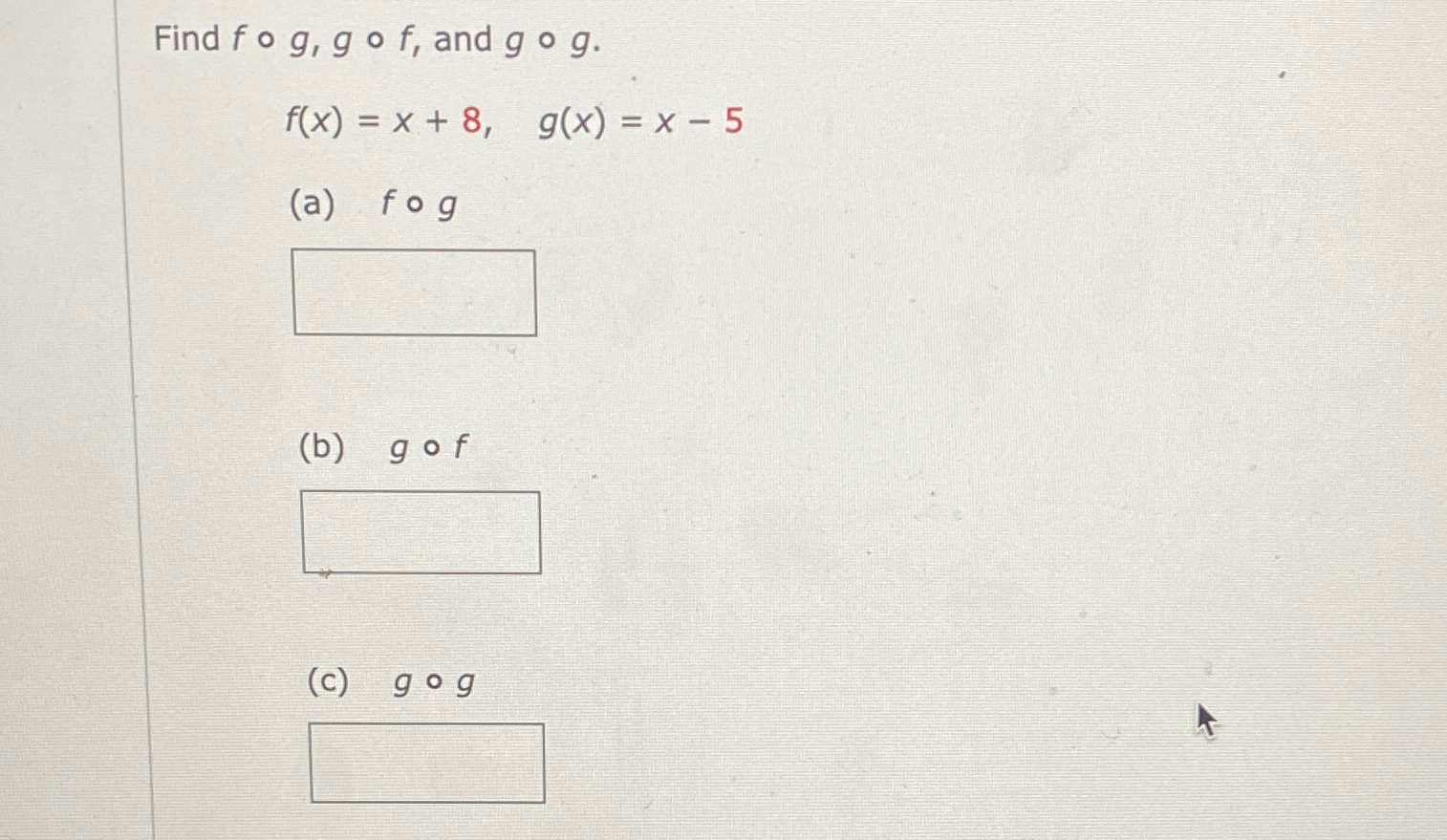 Solved Find f@g,g@f, ﻿and | Chegg.com