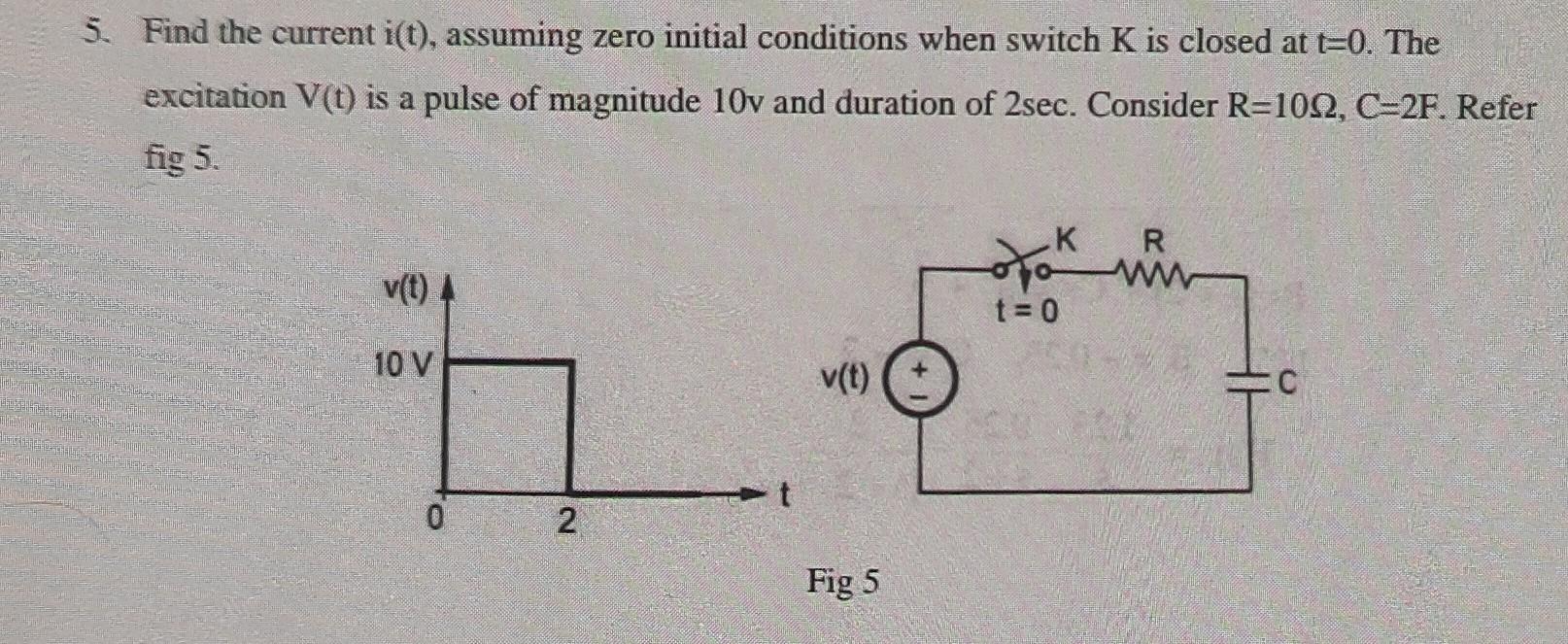 Solved find the current i(t) assuming initial conditions | Chegg.com