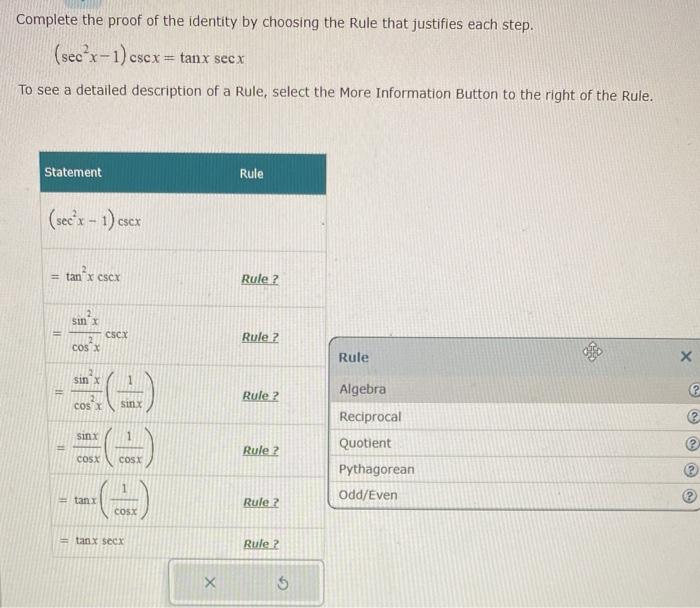 Solved please put the corresponding rule for each statement | Chegg.com