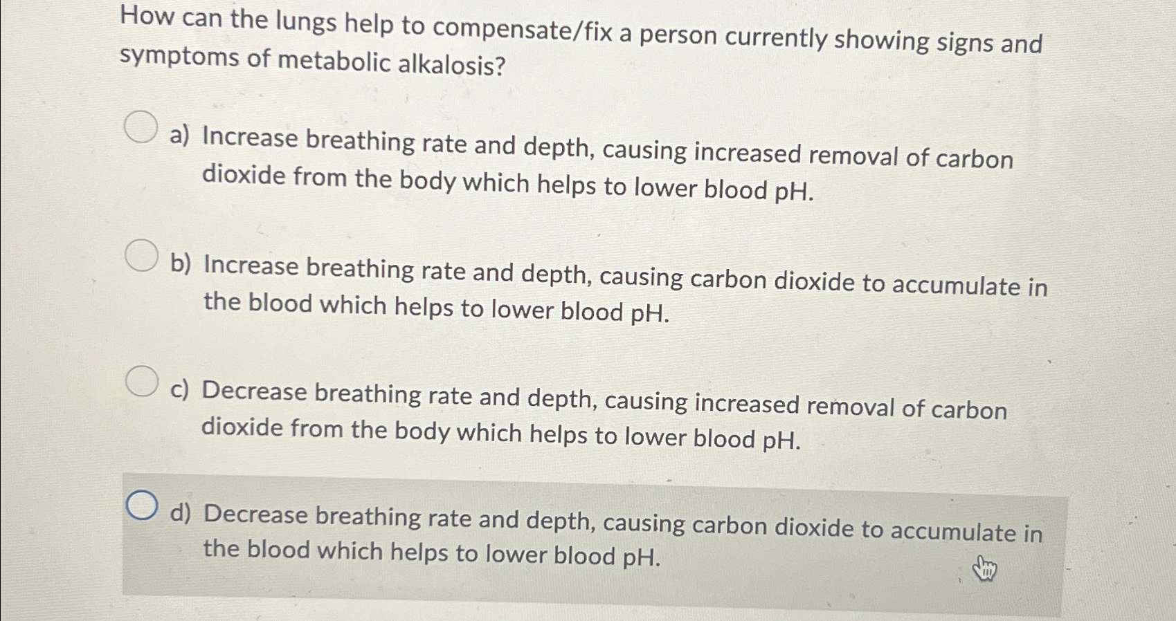 Solved How can the lungs help to compensate/fix a person | Chegg.com