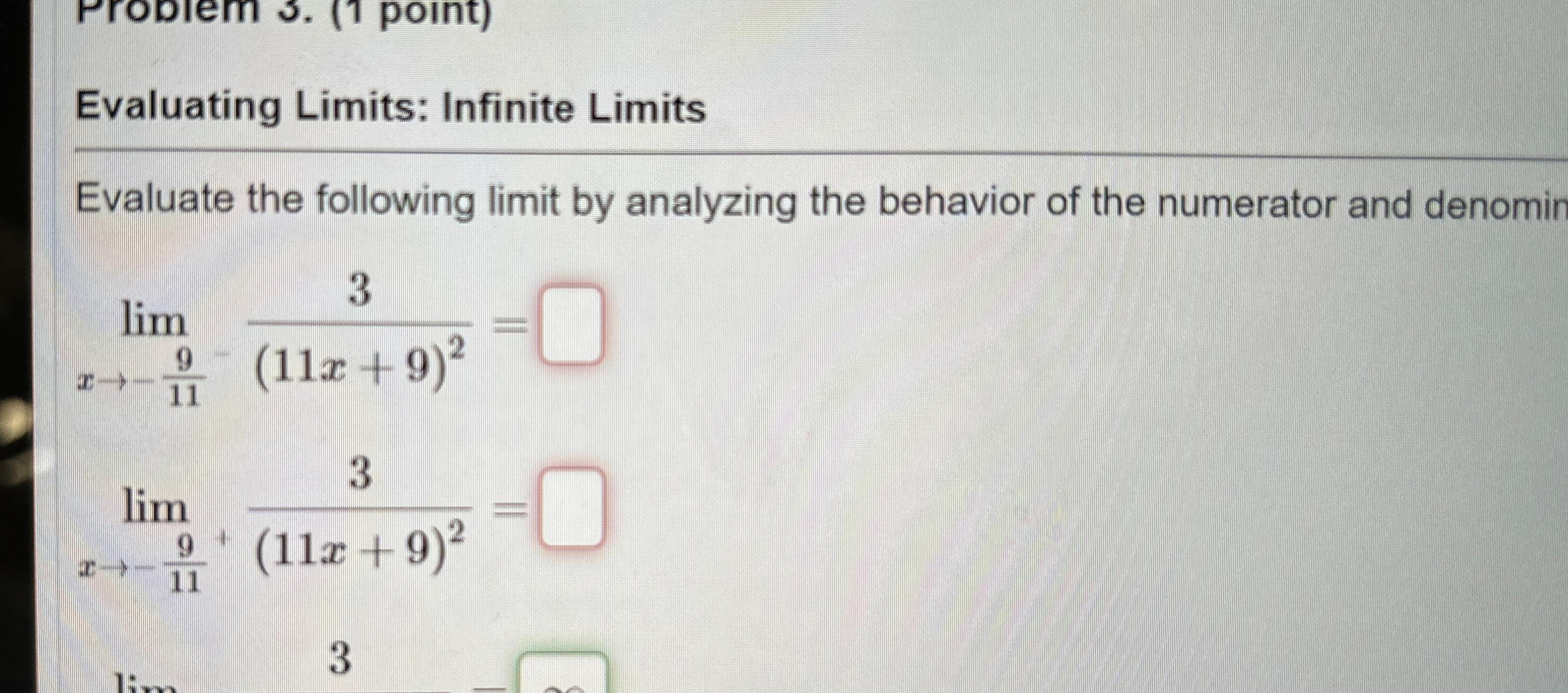 Solved Evaluating Limits: Infinite LimitsEvaluate the | Chegg.com