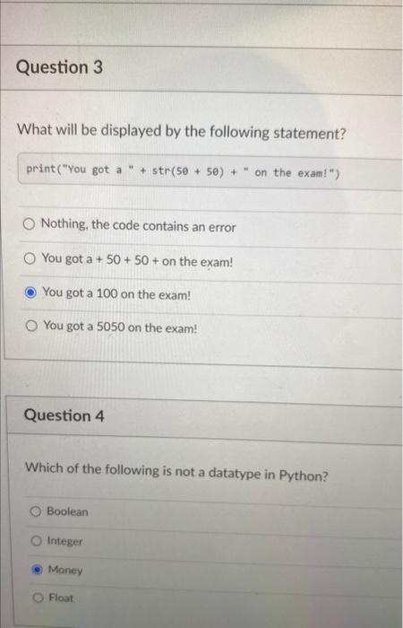 Solved What will be displayed by the following statement? | Chegg.com