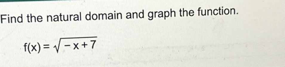 Solved Find the natural domain and graph the | Chegg.com