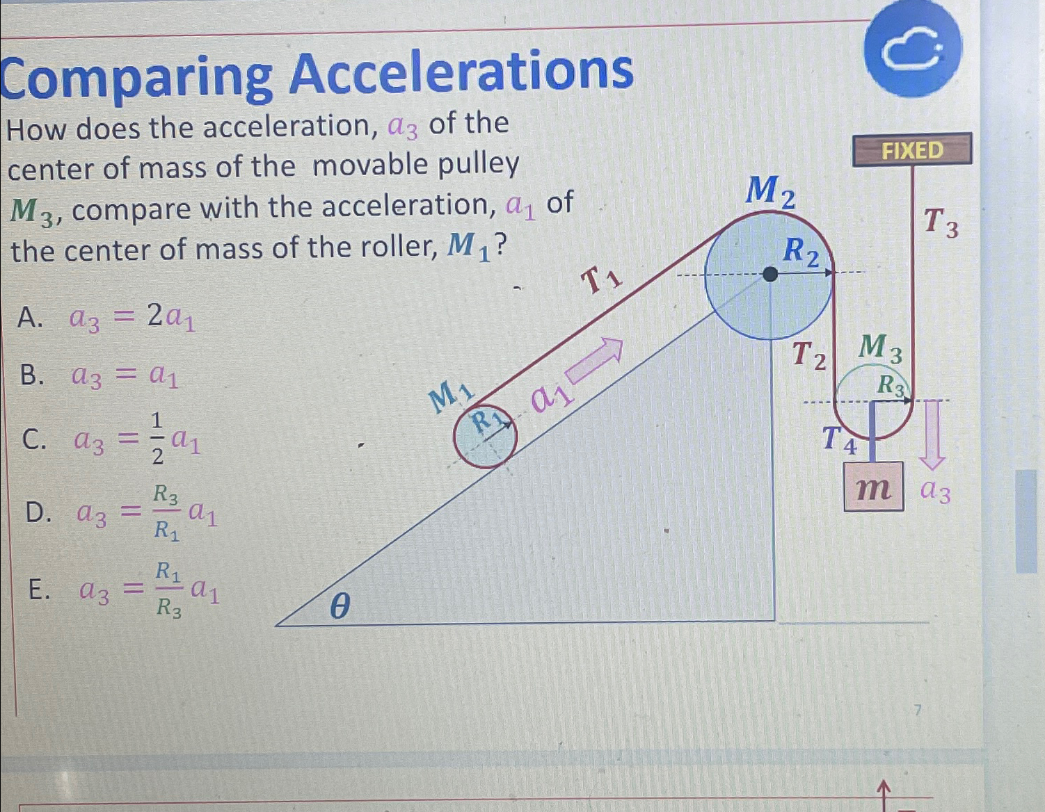 Solved Comparing AccelerationsHow does the acceleration, a3 | Chegg.com