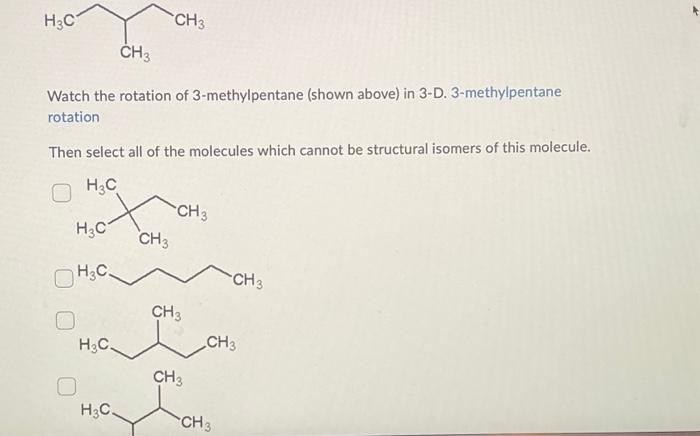 Solved Watch the rotation of 3-methylpentane (shown above) | Chegg.com