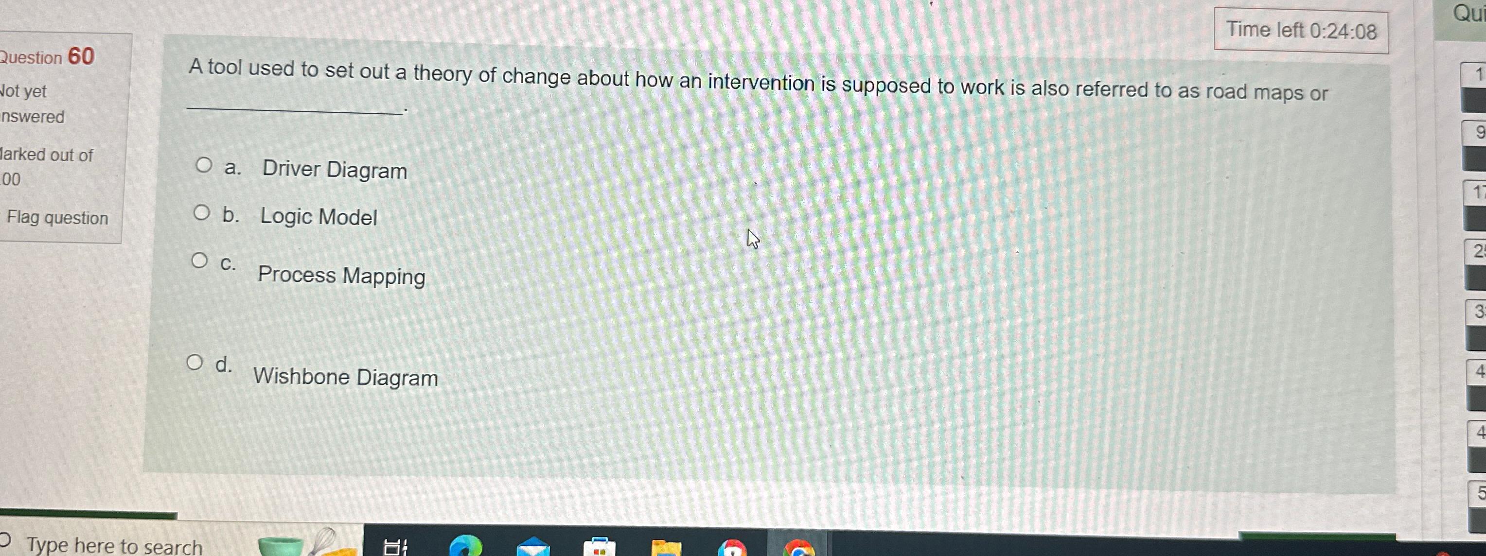 Solved Time left 0:24:08Question 60Not yet nsweredlarked out | Chegg.com