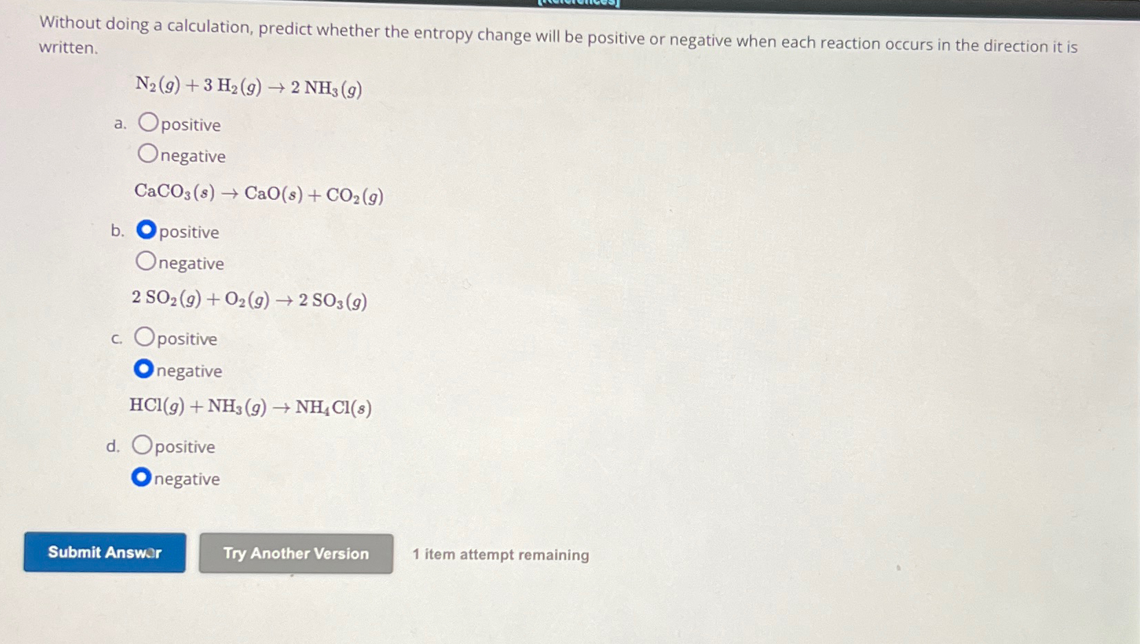 Solved Without doing a calculation, predict whether the | Chegg.com