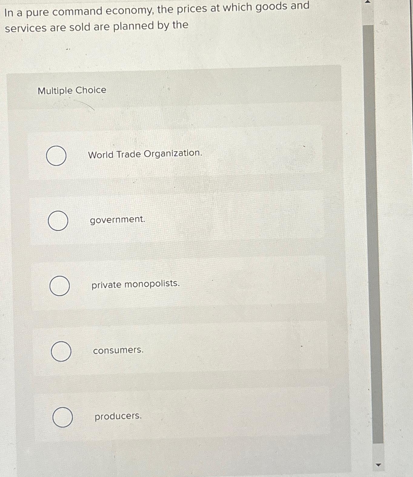 Solved In a pure command economy, the prices at which goods | Chegg.com
