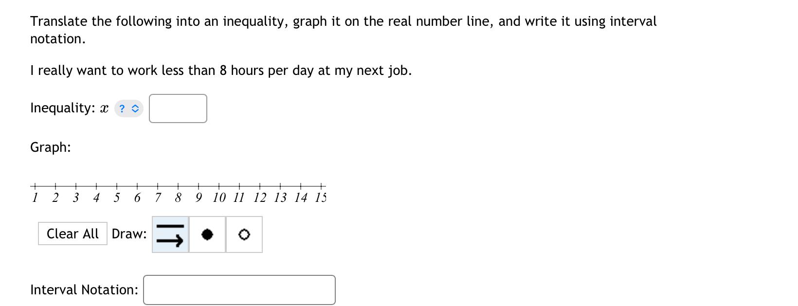 Solved Translate the following into an inequality, graph it | Chegg.com