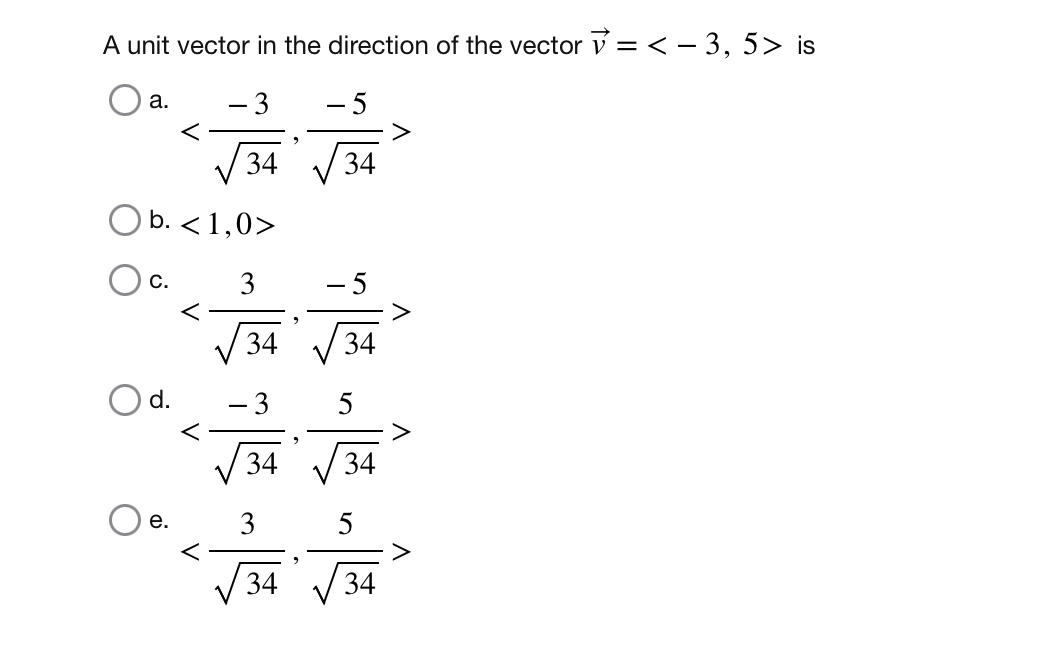 Solved A unit vector in the direction of the vector | Chegg.com