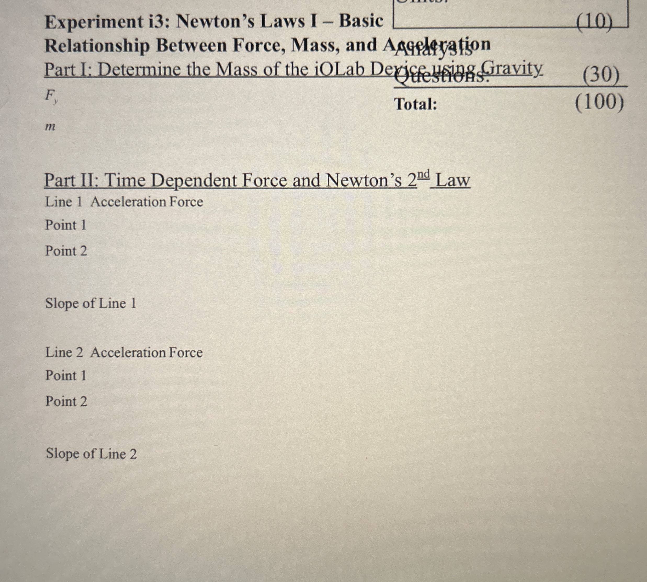 Solved Experiment i3: Newton's Laws I - ﻿Basic | Chegg.com